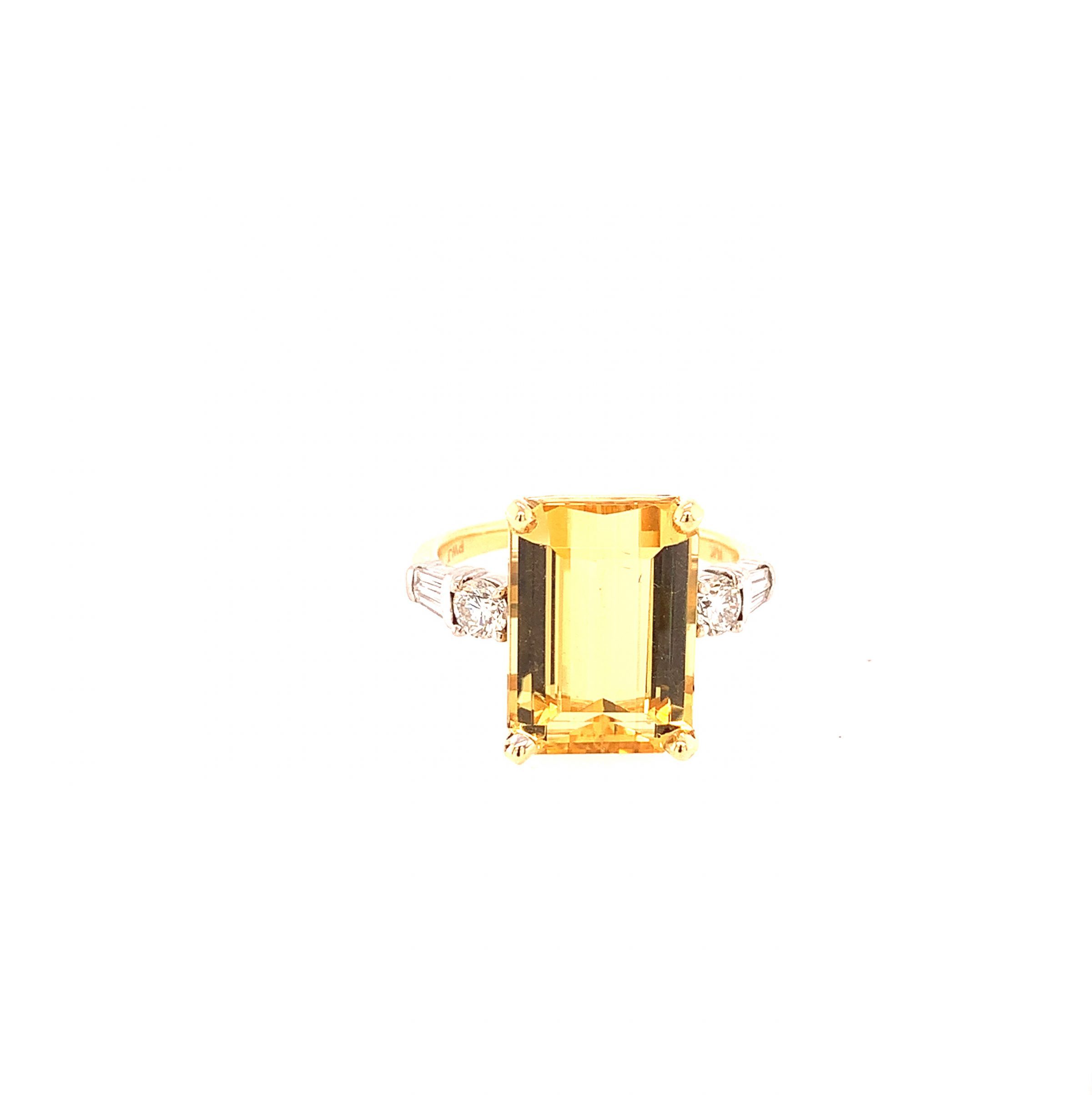 Emerald Cut Yellow Beryl Ring – Kas-A-Designs