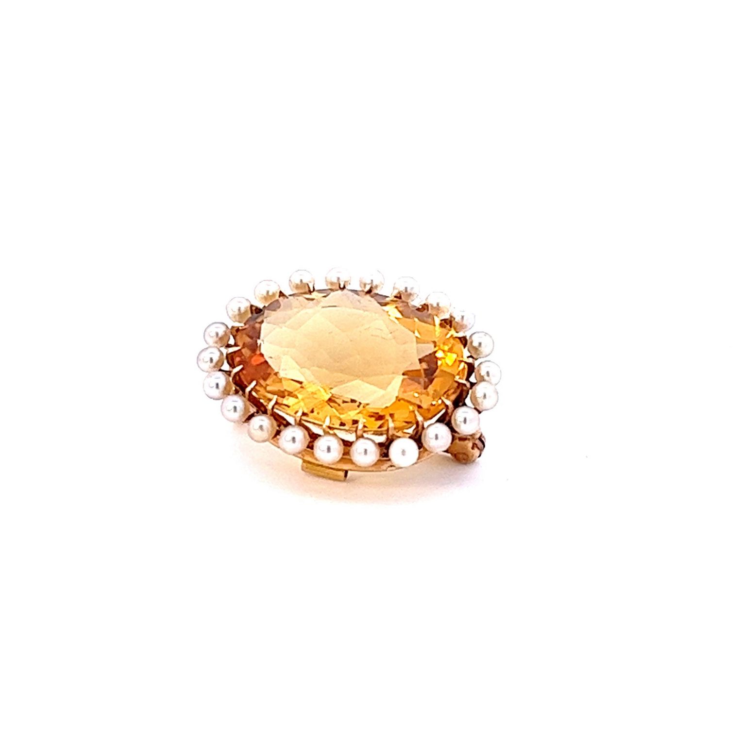 Vintage citrine and pearl brooch – Kas-A-Designs